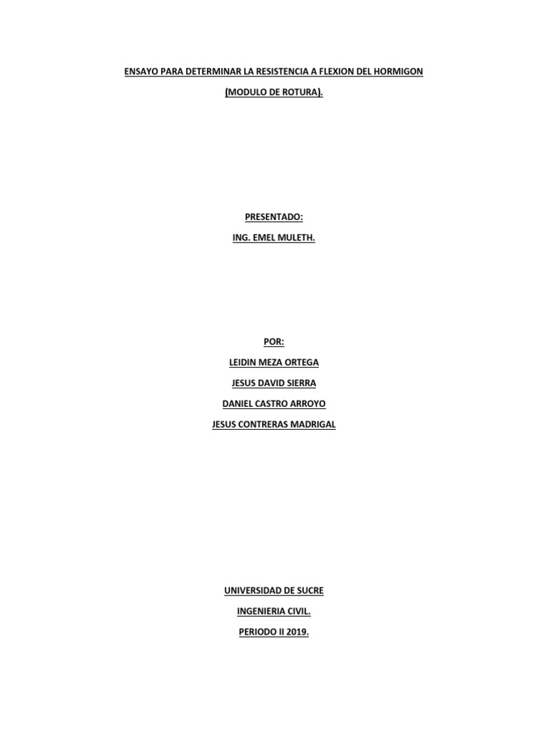 Modulo de Rotura | PDF | Hormigón | Doblar