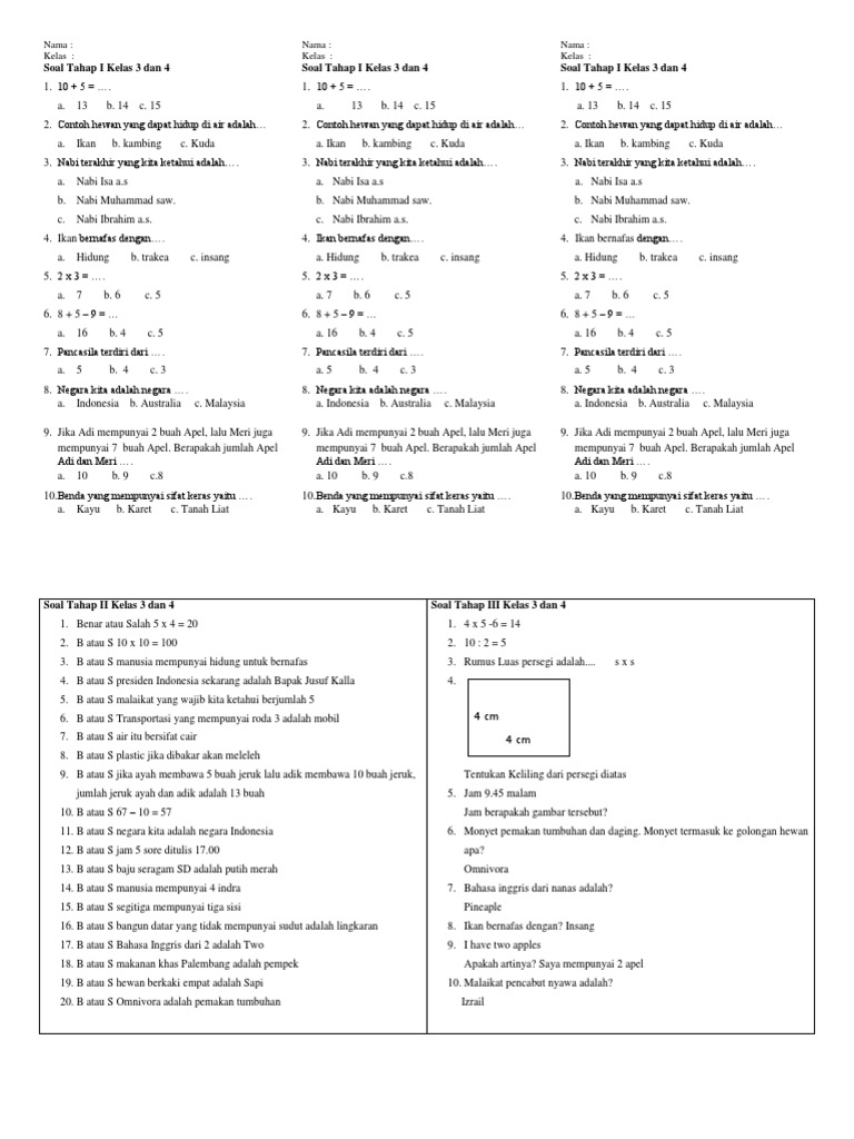 Soal Lomba Ranking 1 Kls 2 Dan 3 | PDF