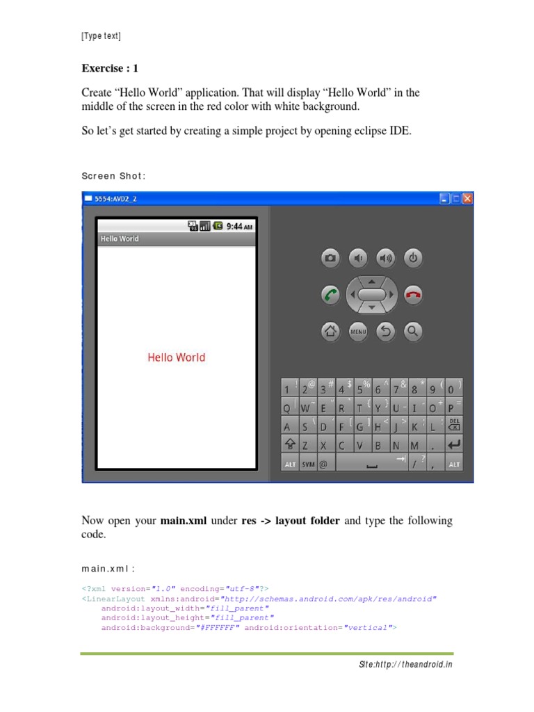 Android Practical Programs Pdf Android Operating System Java Programming Language 8989