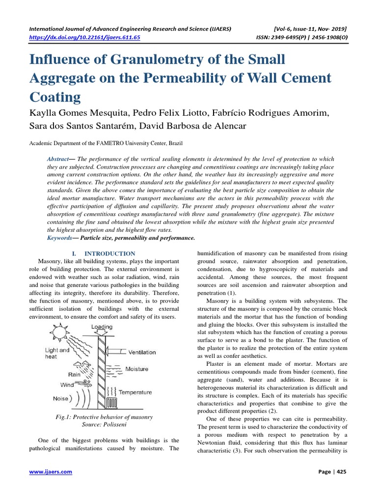 Influence of Granulometry of The Small Aggregate On The Permeability of ...