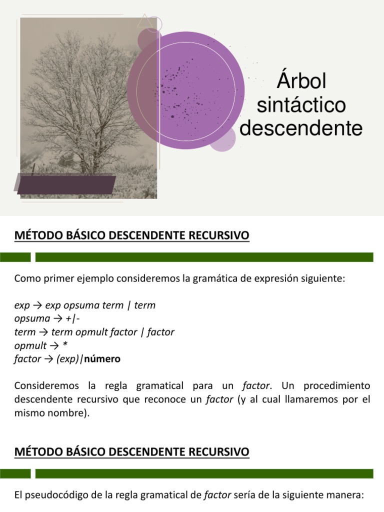 Árbol Sintáctico Descendente - Recursivo y LL | PDF | Analizando | Sintaxis