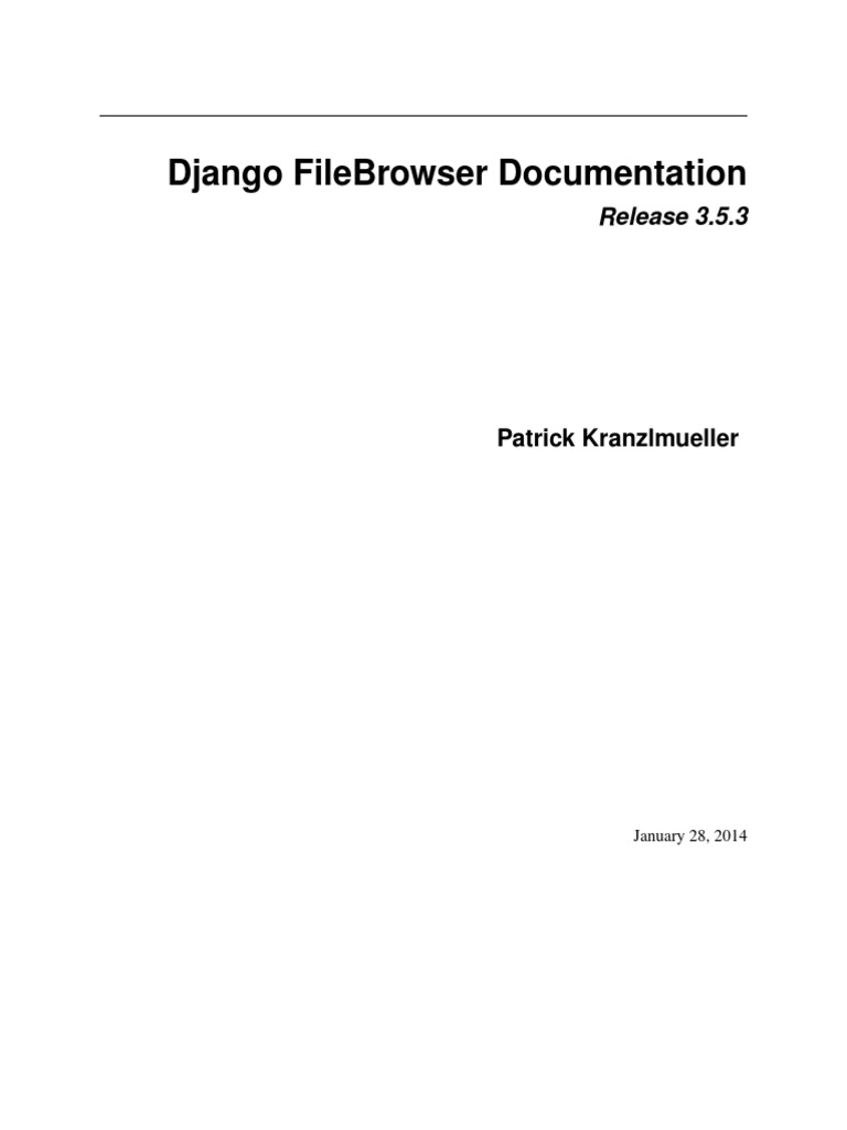 Django Filebrowser Documentation Pdf Computer File File Format