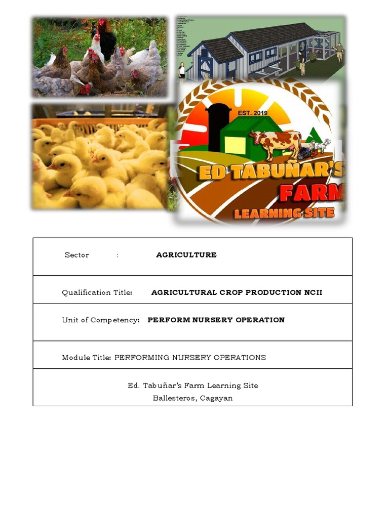 Agricultural Crop Production NC II Module | PDF | Plough | Plant Nursery