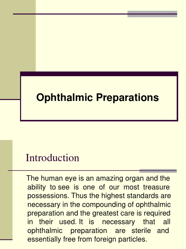 Ophthalmic Products | PDF | Buffer Solution | Topical Medication