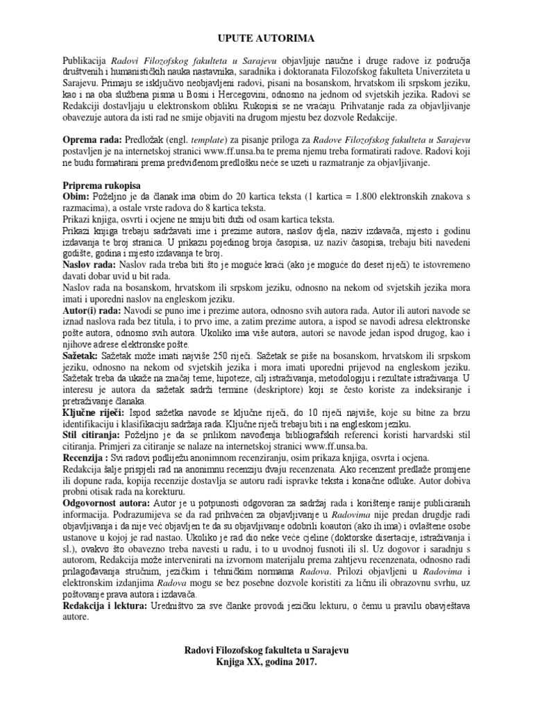 Upute Autorima | PDF