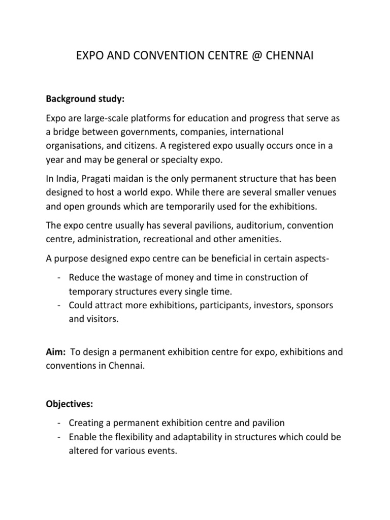 Exhibition Centre And Convention Centre Pdf Economies Business