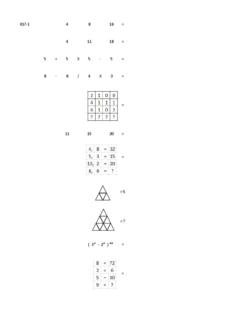 IQ Test Factorial | PDF