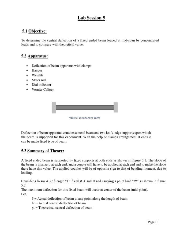 Beam Deflection Experiment Report | PDF | Beam (Structure ...