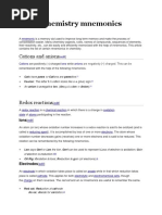 Essential Chemistry Mnemonics List | PDF | Redox | Ion