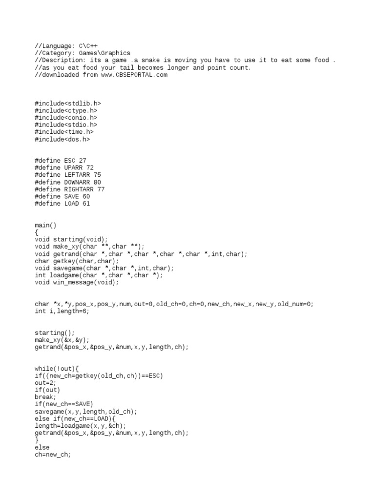 Snake Game | PDF | Models Of Computation | Programming Paradigms