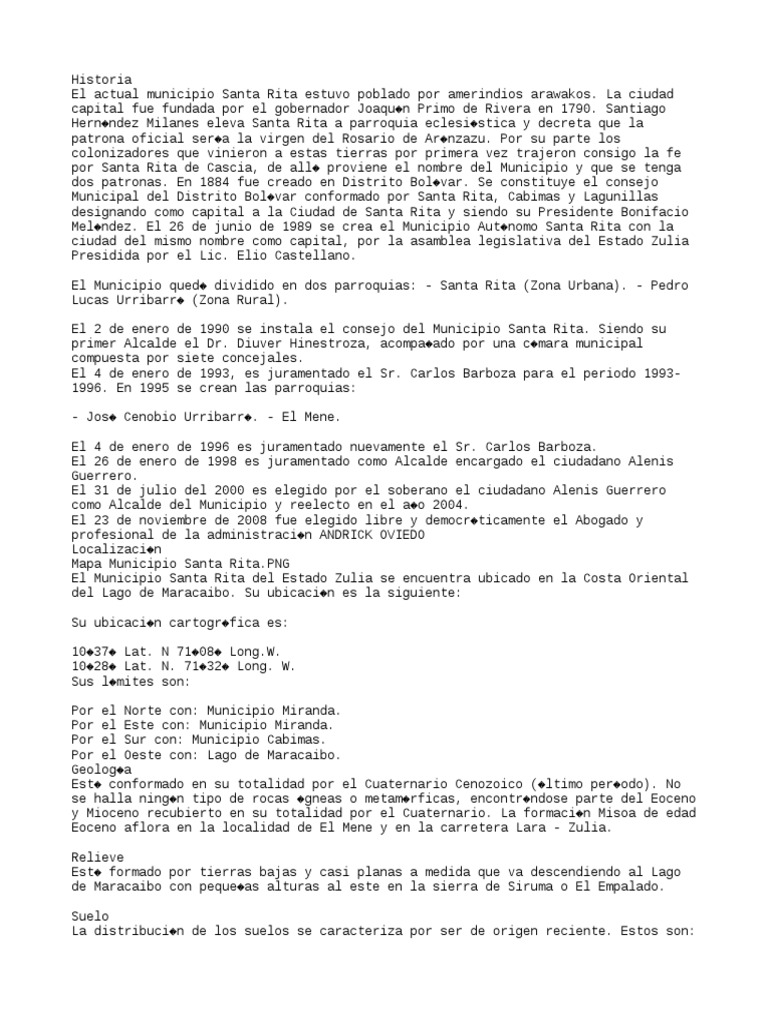 .Santa Rita | PDF | Venezuela | Naturaleza