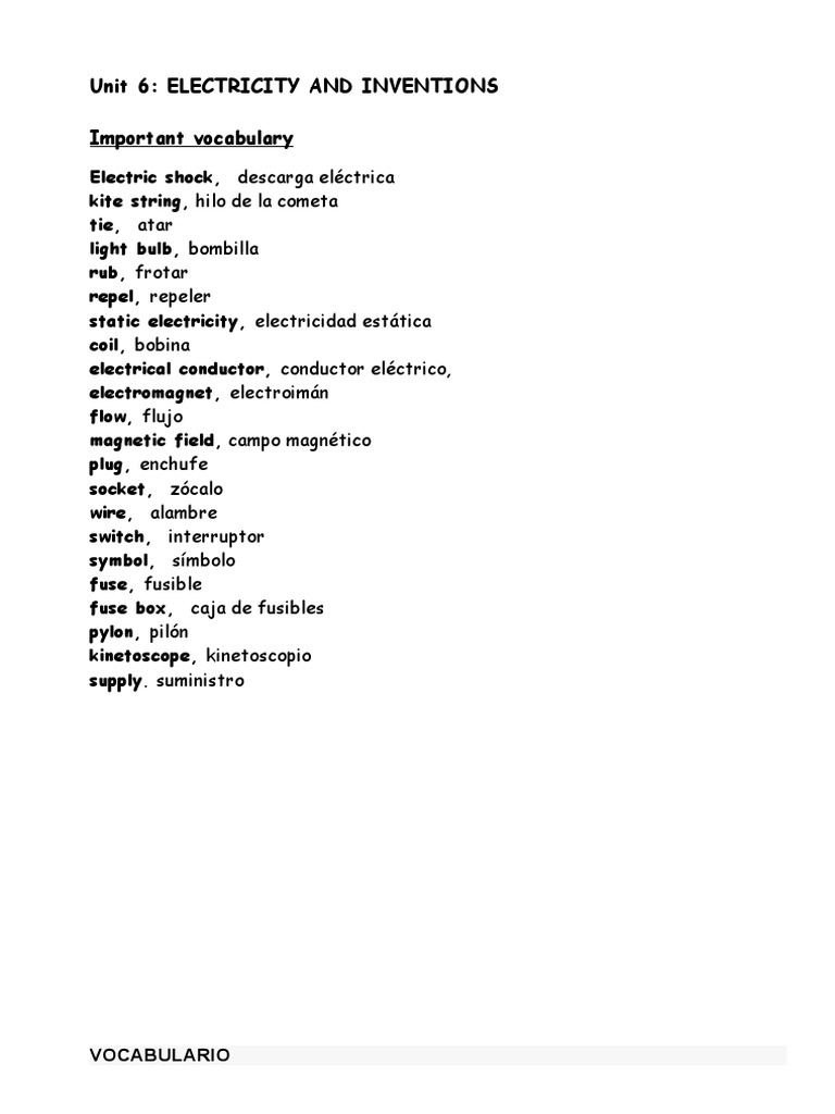 Unit 6 Electricity and Inventions | PDF | Atoms | Electricity