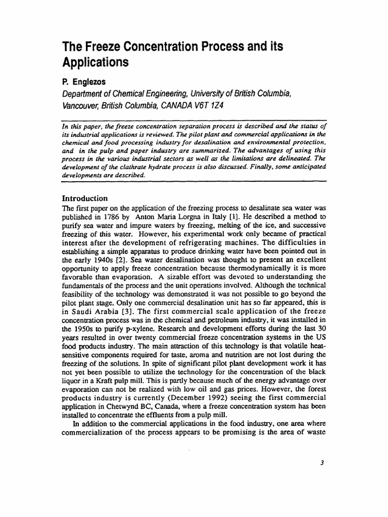 The Freeze Concentration Process: A Review of its Fundamentals ...