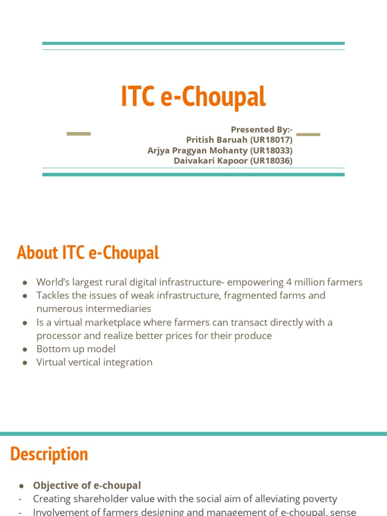 ITC e Choupal | PDF | Agriculture | Internet Of Things