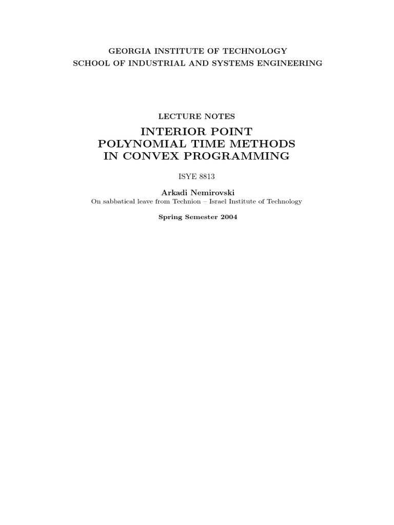 Interior Point | PDF | Linear Programming | Computational Complexity Theory