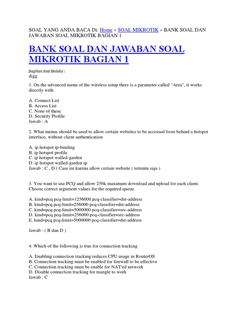 X Contoh Soal | Download Free PDF | Ip Address | Router (Computing)