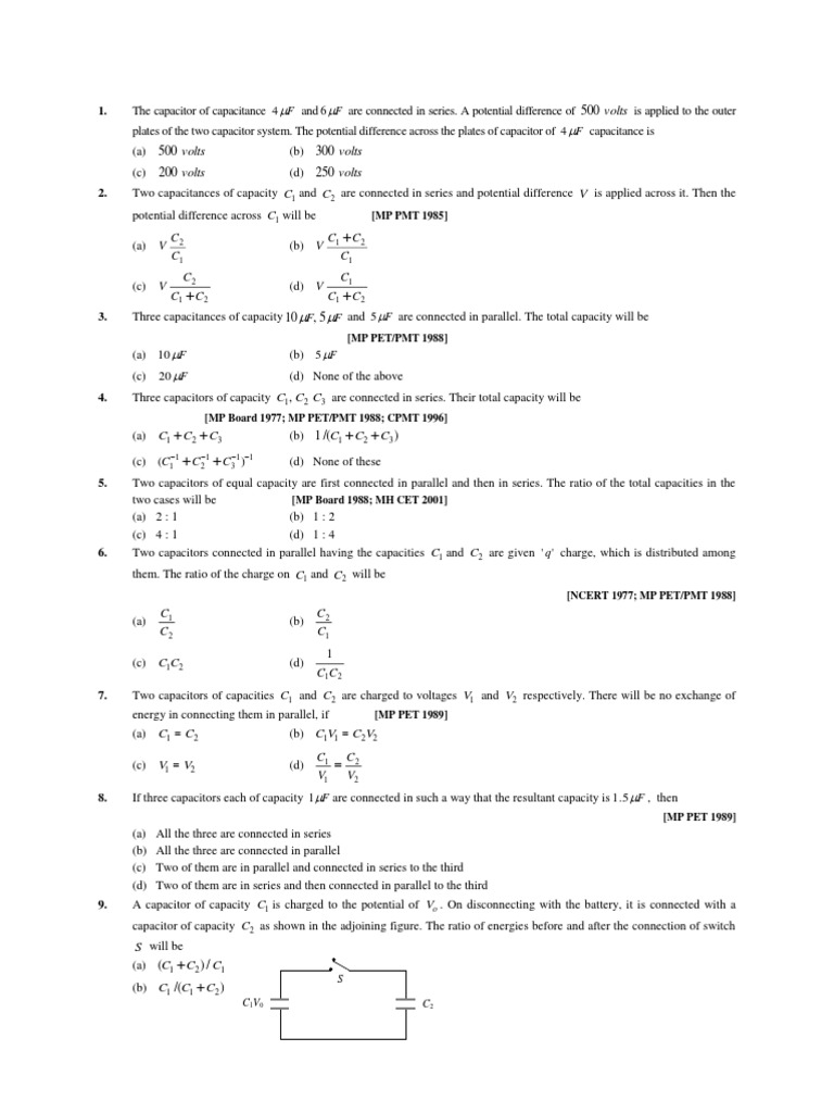 The Capacitor of Capacitance | PDF | Series And Parallel Circuits ...
