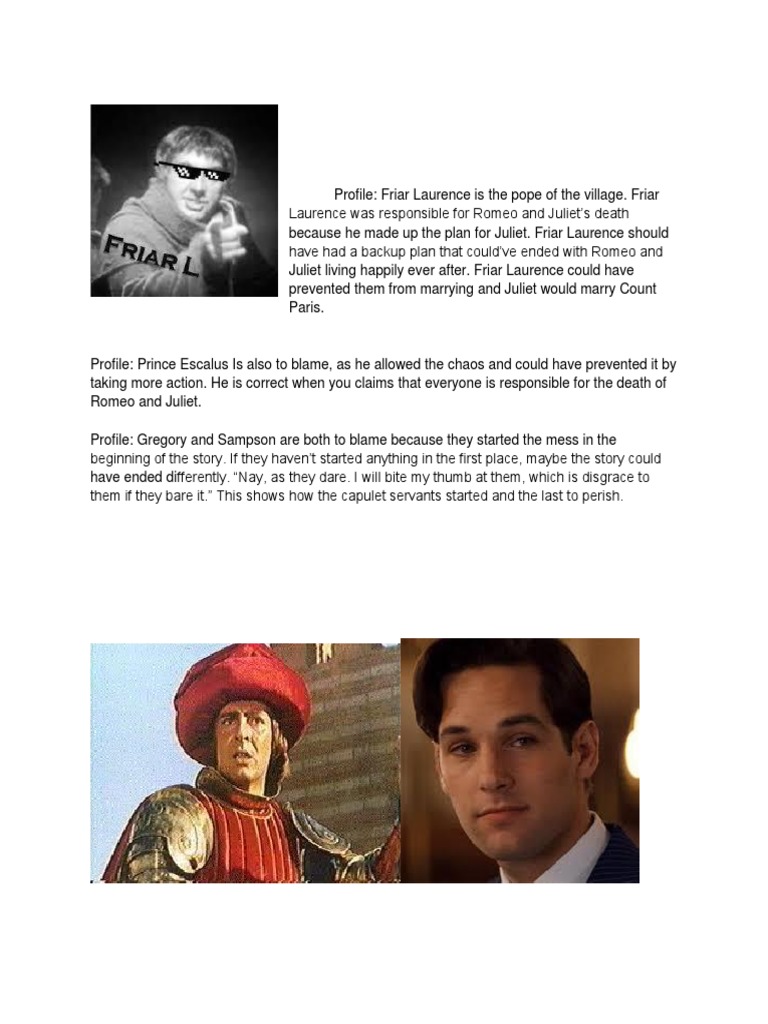 13 Reasons Why Romeo and Juliet Project | PDF | Characters In Romeo And ...