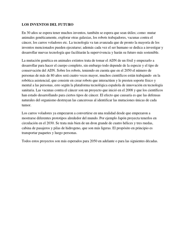 Inventos Del Futuro | PDF