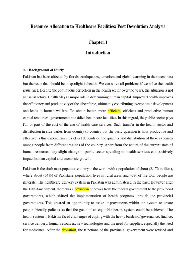 Resource Allocation To Healthcare Facilities | PDF | Millennium ...