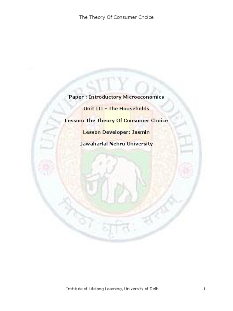 Consumer Choice Theory Explained | PDF | Demand | Utility