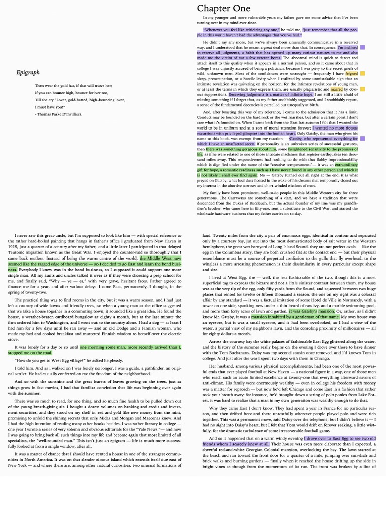 The Great Gatsby Book | PDF