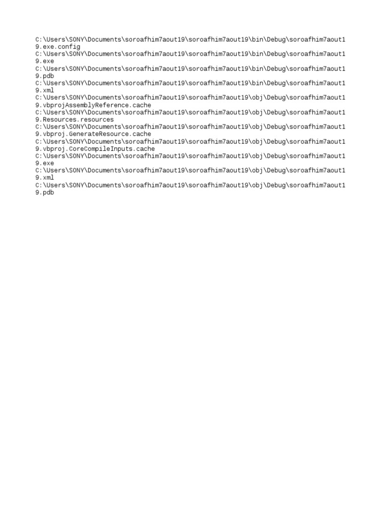 Soroafhim7aout19 Vbproj FileListAbsolute | PDF