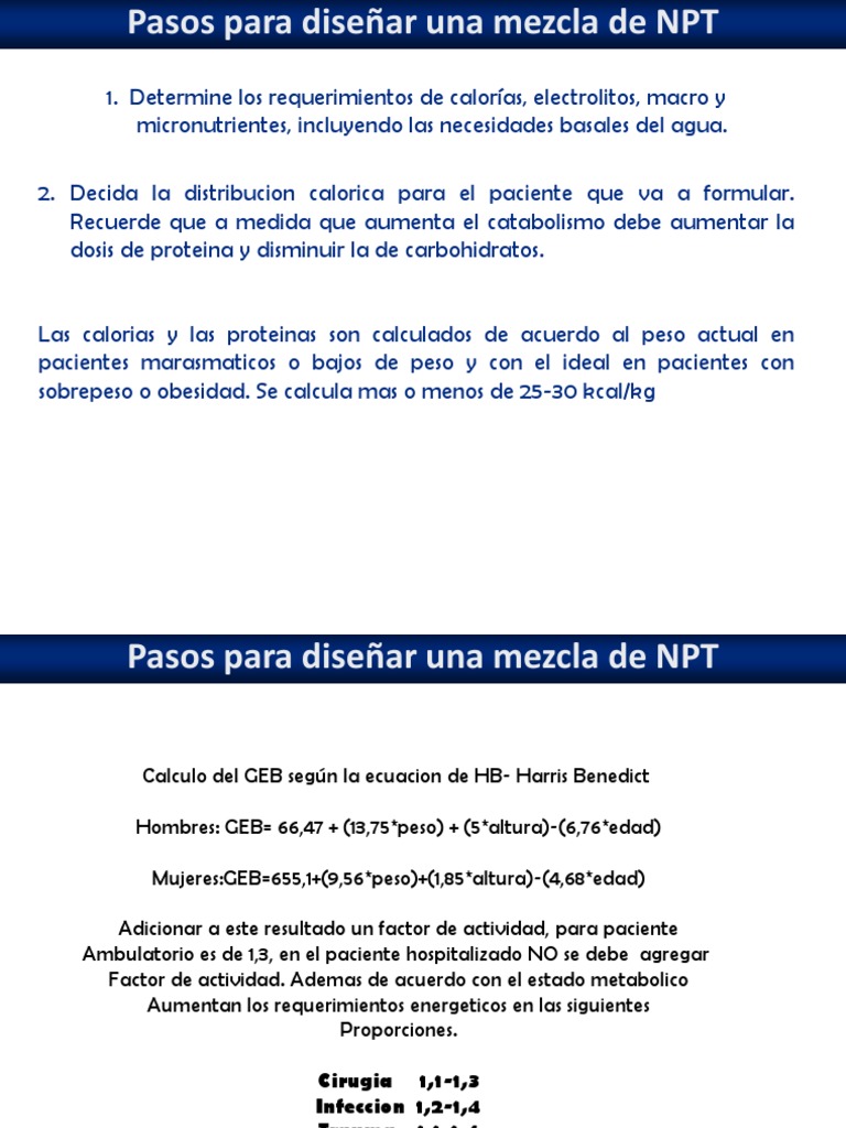 Pasos para Calcular NPT | PDF | Potasio | Dieta y nutrición
