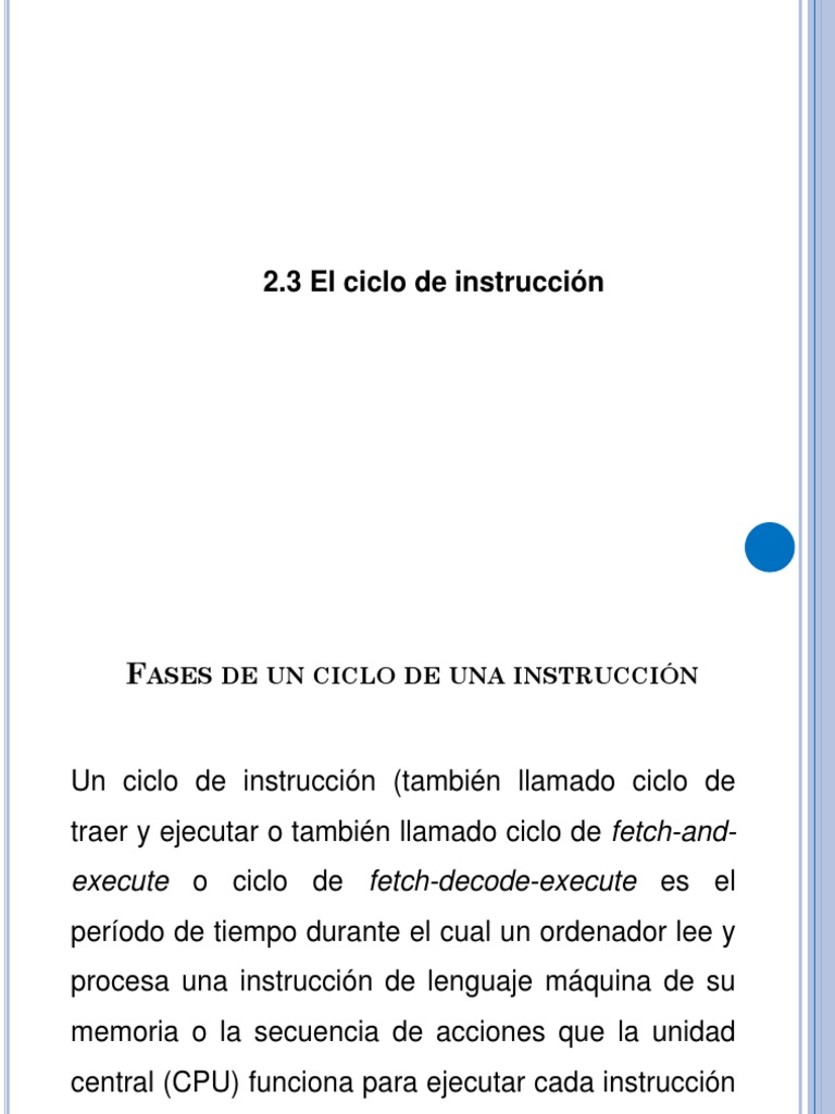 El ciclo de instrucción.pptx | PDF | Unidad Central de procesamiento ...