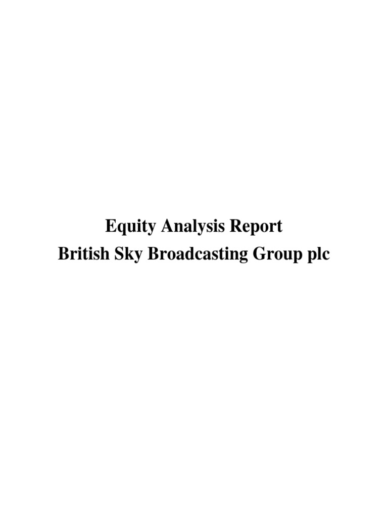 British Sky Broadcasting Group | PDF | Valuation (Finance) | Financial Risk