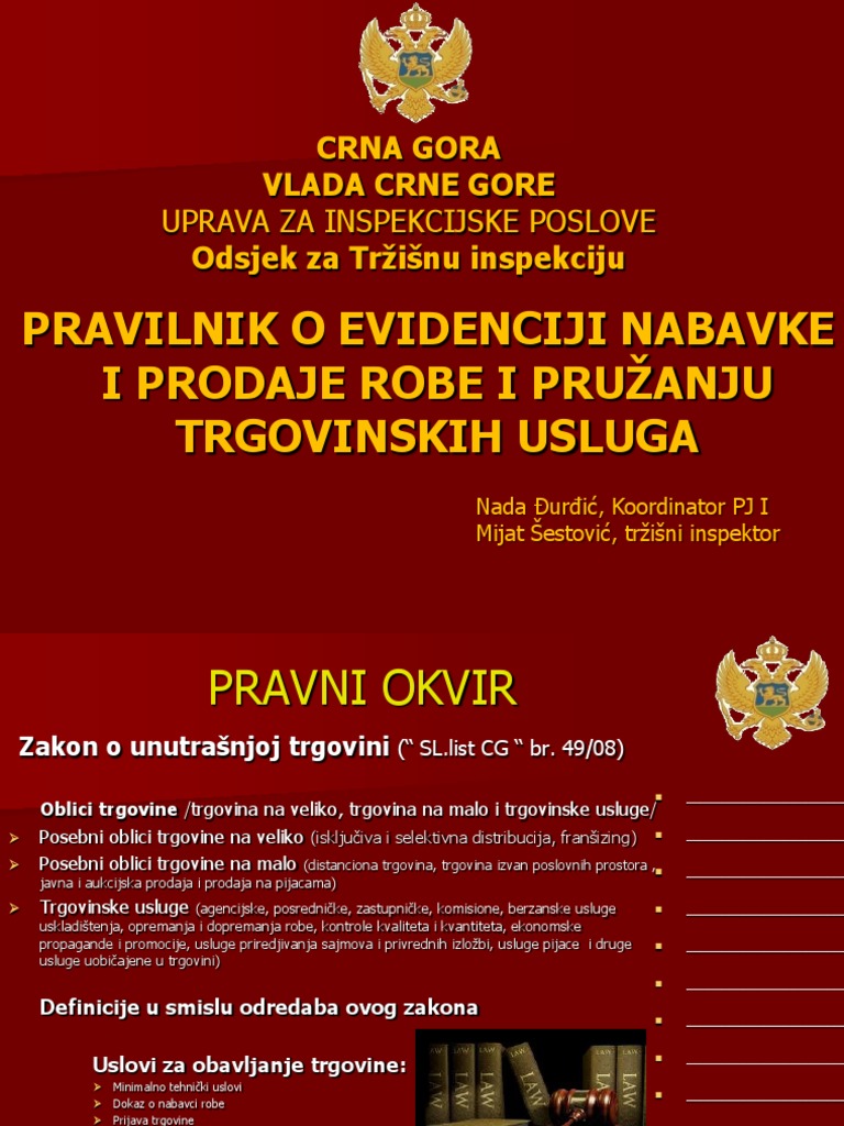 Prezentacija Evidencija Nabavke Robe I Usluga - 2003 | PDF