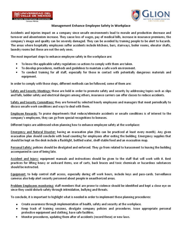 10.11.24 Employee Safety Briefing | PDF | Occupational Safety And ...