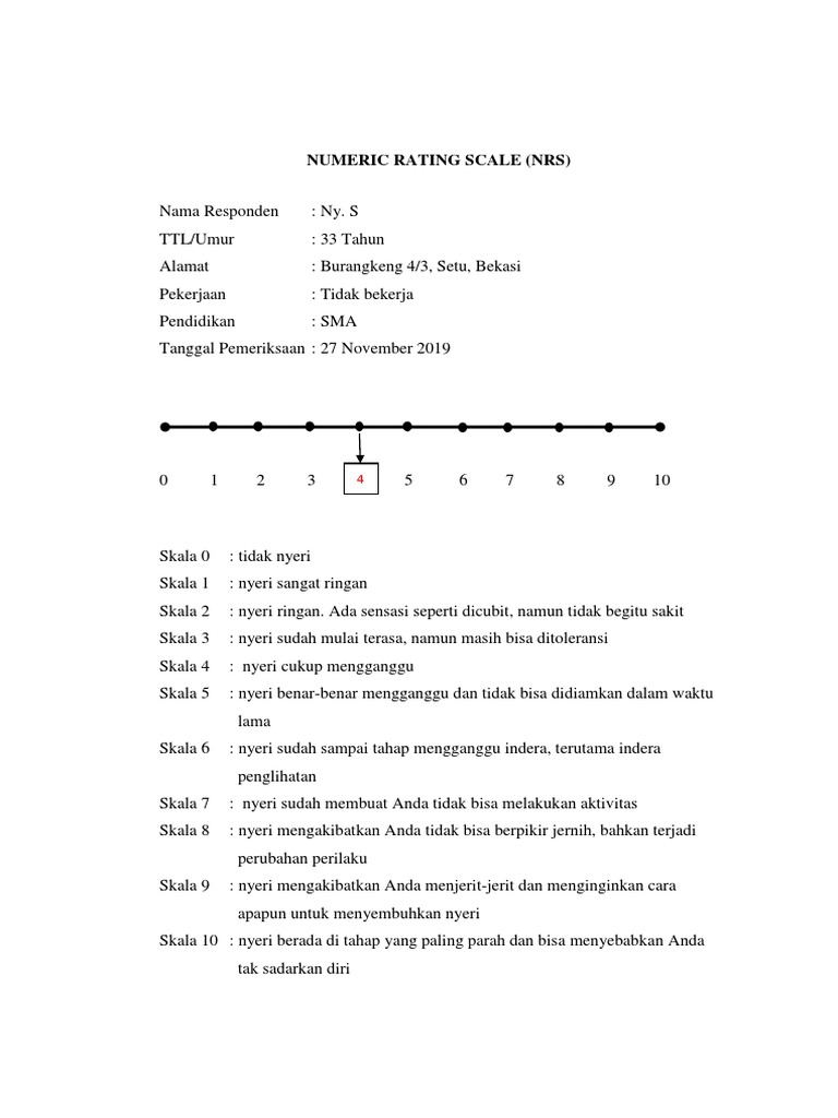 Instrumen Nyeri NRS | PDF