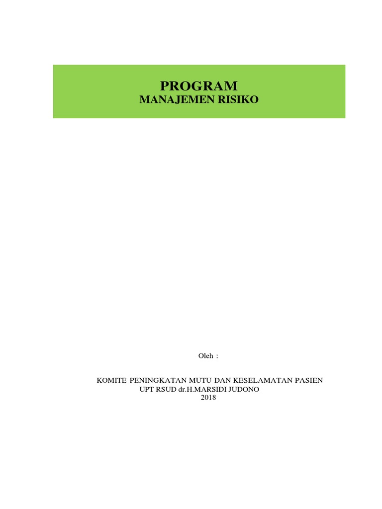 Program Manajemen Risiko | PDF