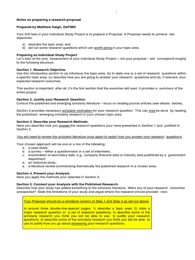 Notes On Preparing An ISP Proposal | PDF | Social Enterprise | Social ...