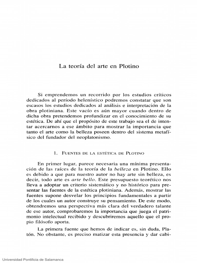 Sobre Estética de Plotino | PDF | Platón | Inteligencia artificial