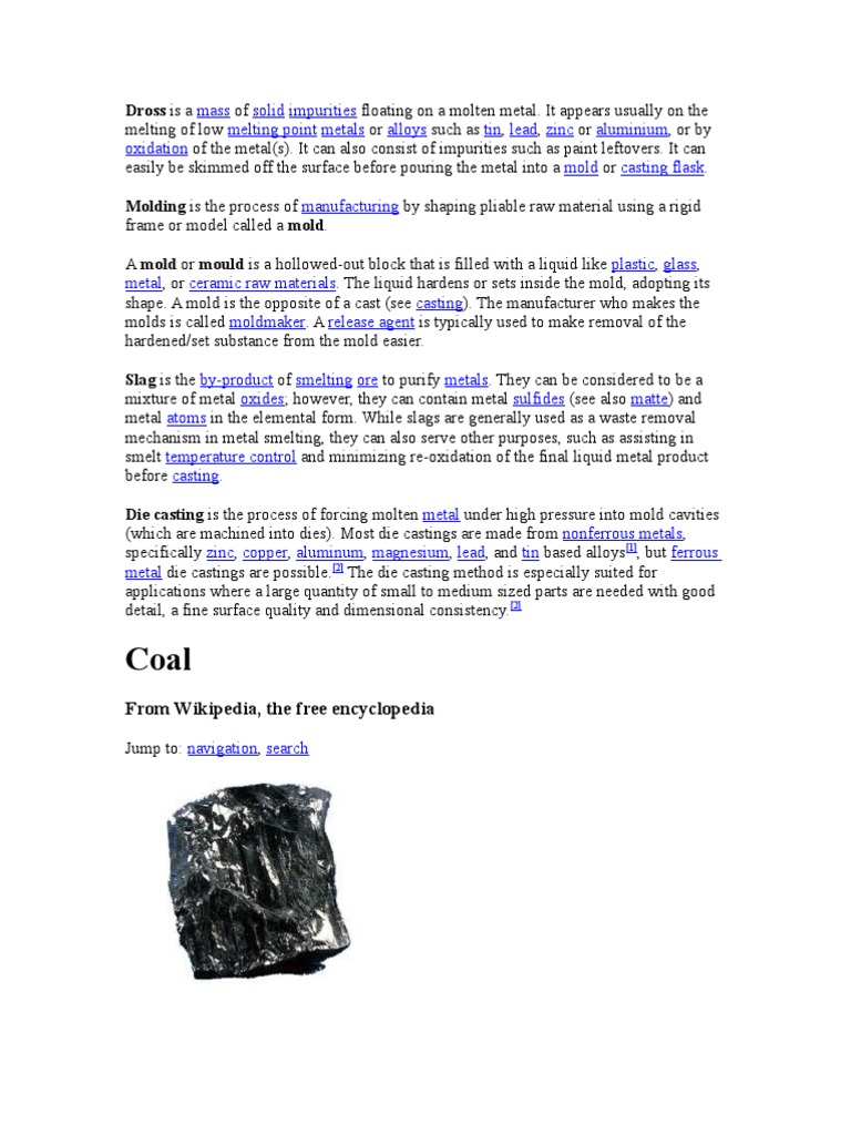 Dross Is A: From Wikipedia, The Free Encyclopedia | PDF | Casting ...