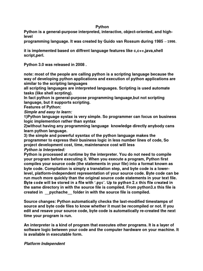 Python 1 Pdf Python Programming Language Scripting Language