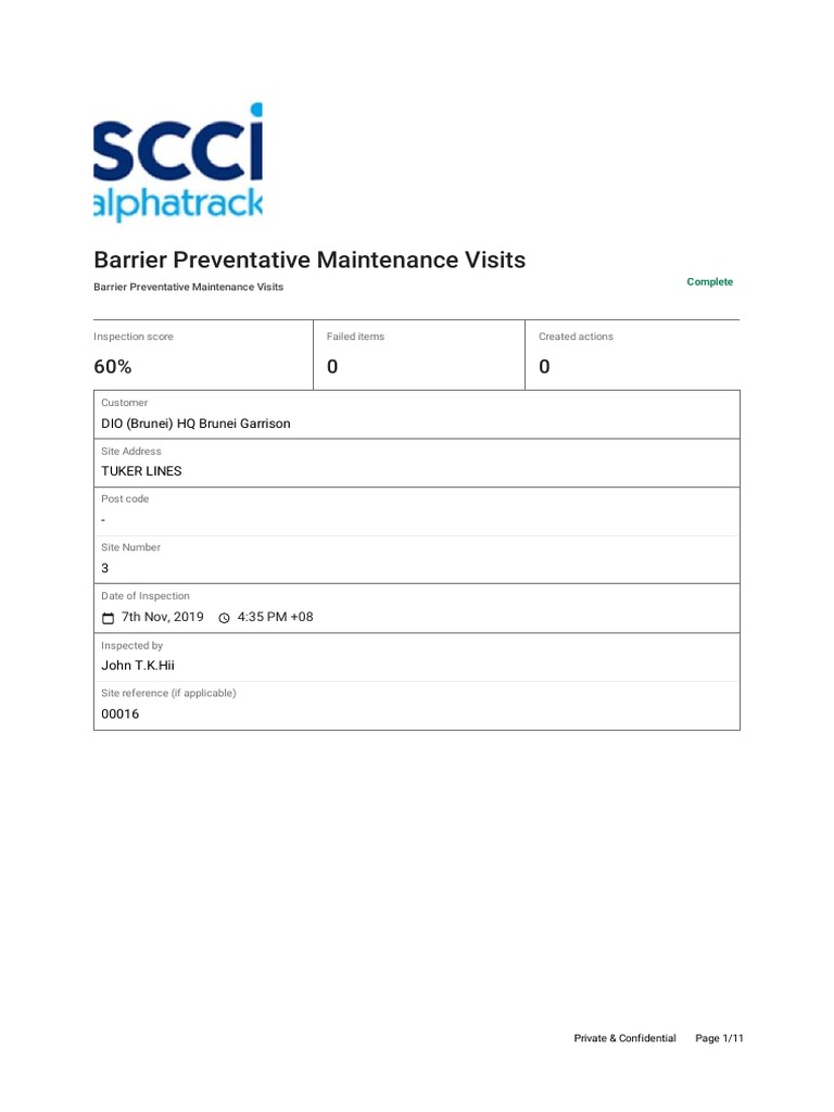 Barrier Preventative Maintenance Visits 2 | PDF | Switch | Mechanical ...