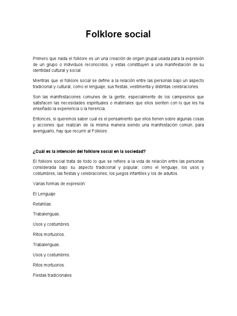 Folklore Social | PDF | Folklore | Ropa