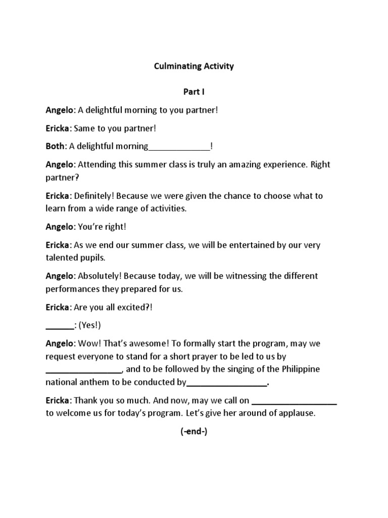 Culminating Activity | PDF