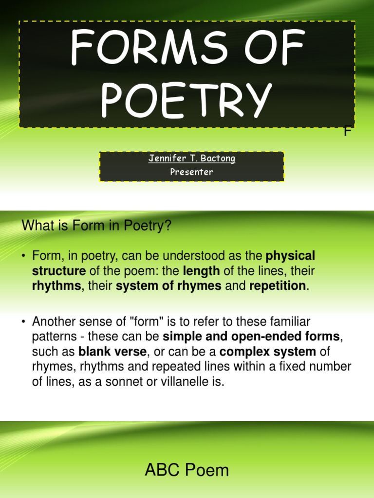 Forms of Poetry | Download Free PDF | Sonnets | Poetry