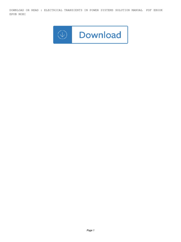 Electrical Transients in Power Systems Solution Manual | PDF