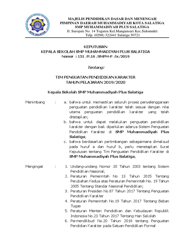 SK Tim PPK SMP Muh Plus | PDF