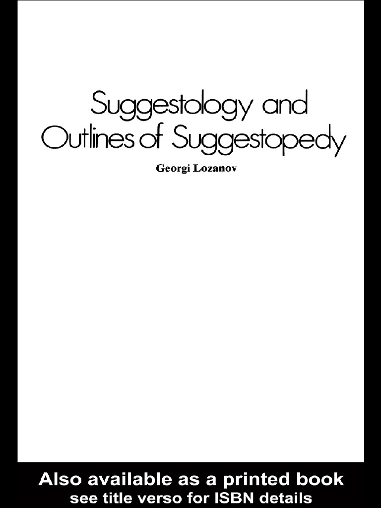 Suggestology - Lozanov PDF | PDF | Hypnosis | Science