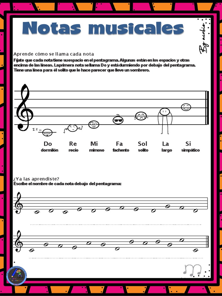 Actividad Imprimible De Partituras Musicales Notas Musicales En El