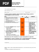 Nursing Bedside Swallow Screen: Pre-Screen Assessment: Yes No | PDF