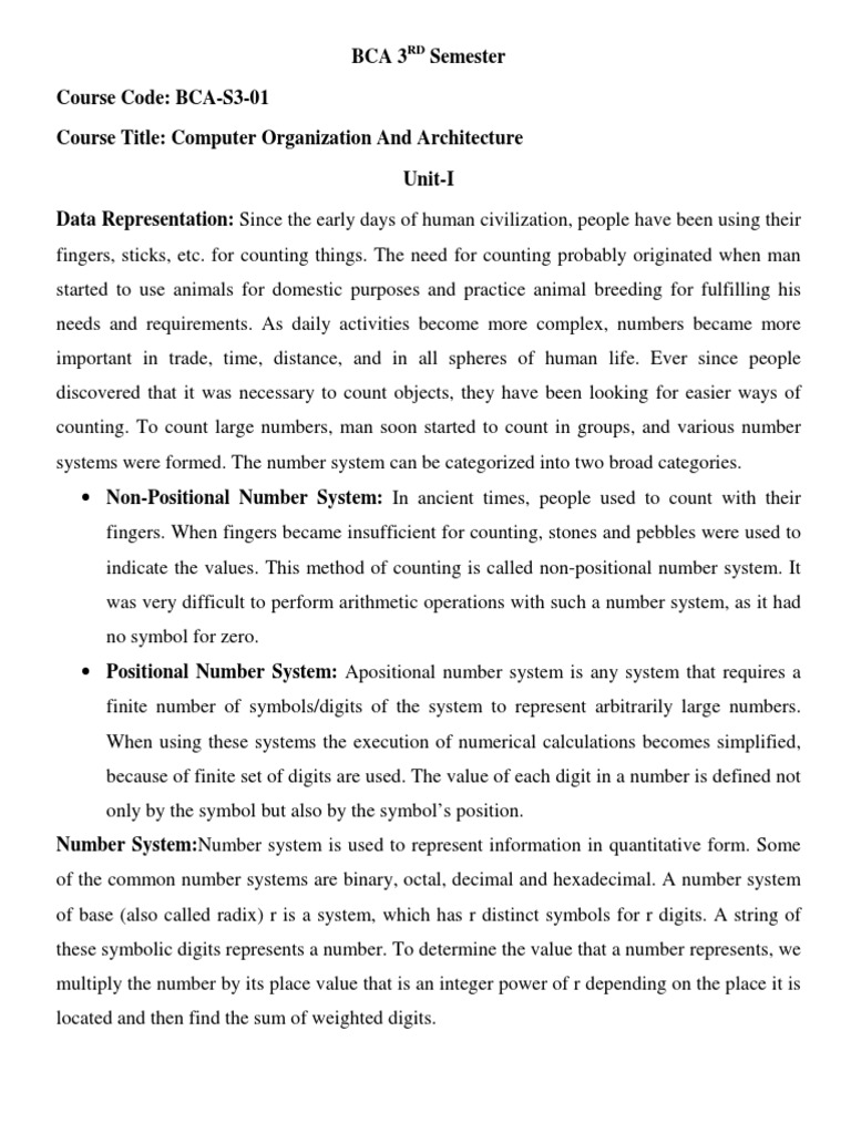 Computer Architecture And Organization Unit1 And 2 Pdf Error Detection And Correction