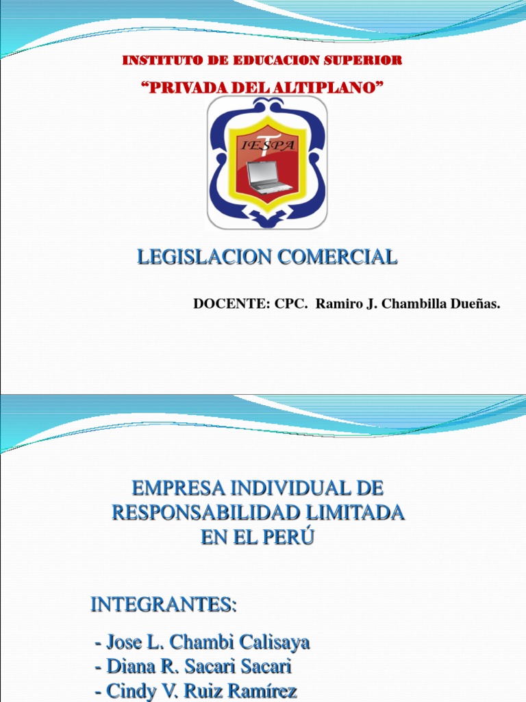 Diapositivas Eirl | PDF | Sociedad de responsabilidad limitada ...