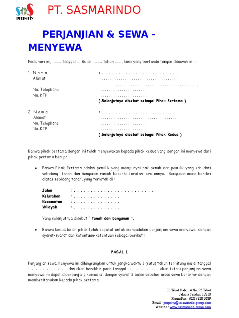 Sewa Menyewa (Form) | PDF
